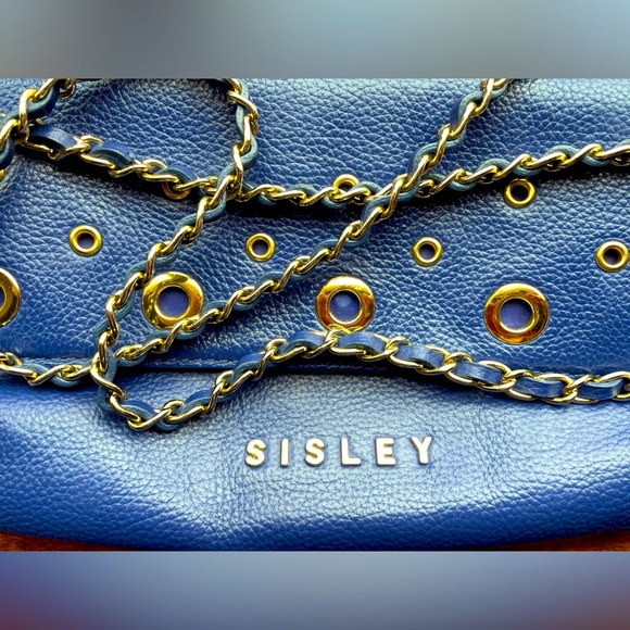 Sisley | Bags | Sisley Paris Royal Blue Chain Strap Crossbody | Poshmark